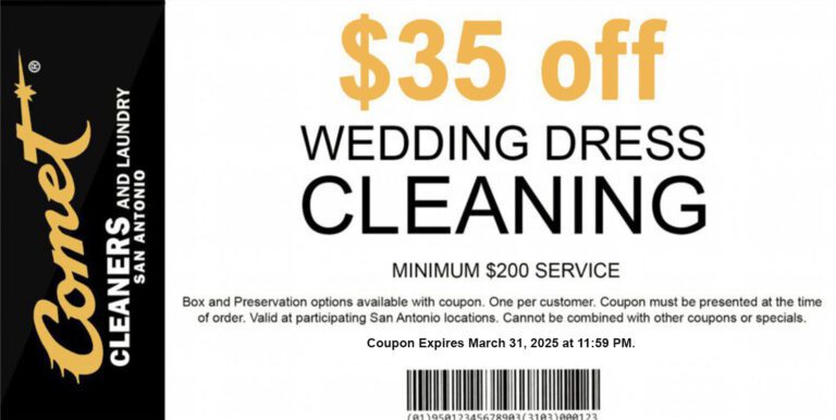 Coupons - Comet Cleaners and Laundry San Antonio